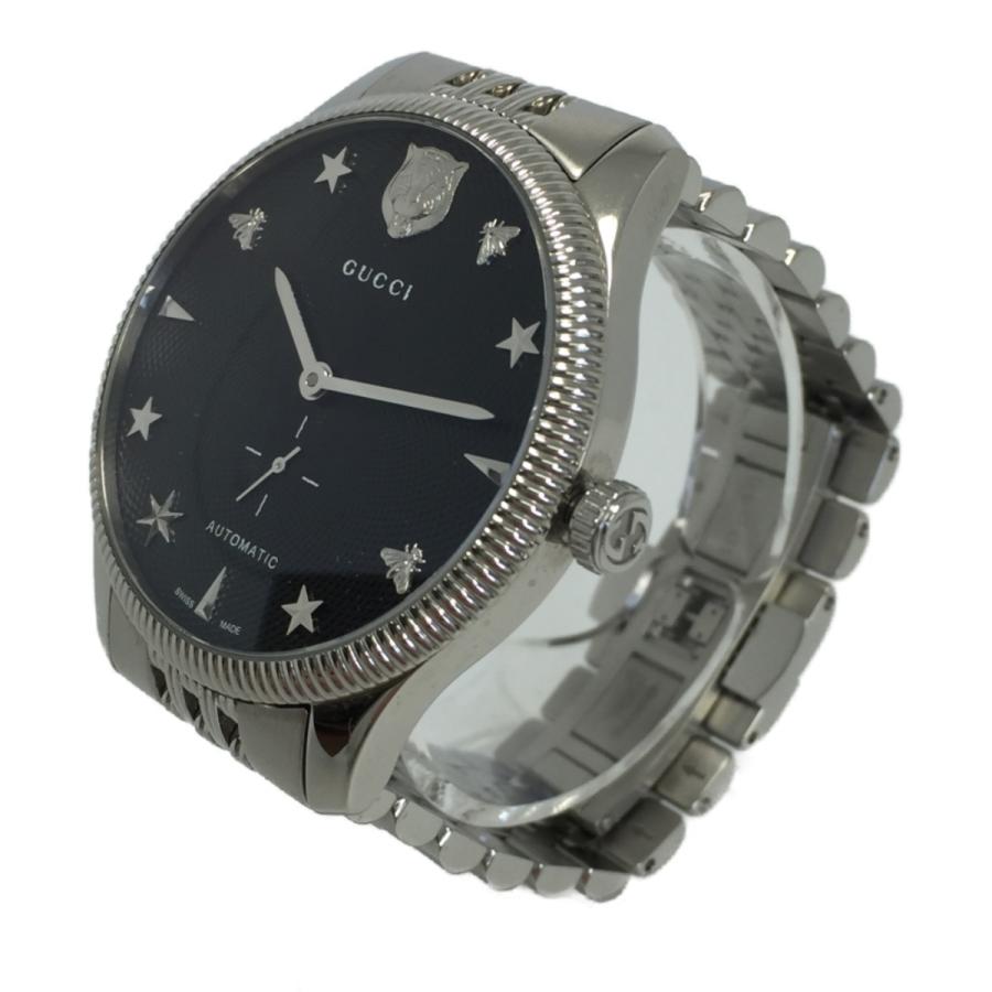 GUCCI（グッチ） Gタイムレス 自動巻 腕時計 126.3 YA126353 箱・コマ付 文字盤ブラック タイガー やや傷や汚れあり ...