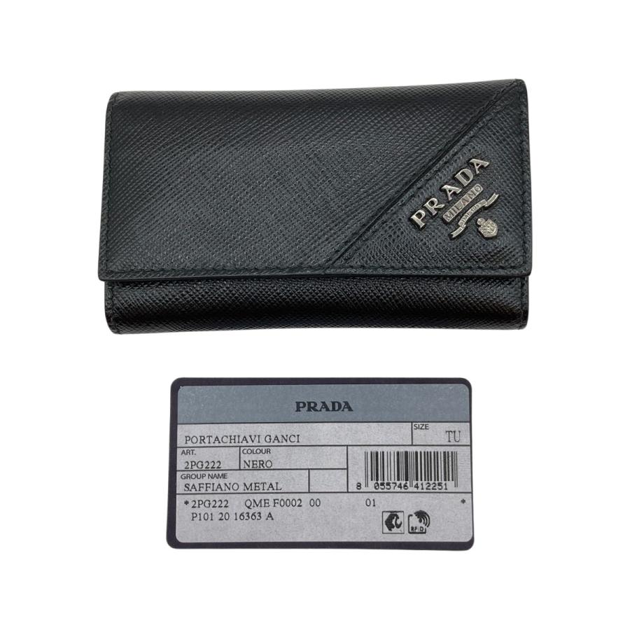 PRADA プラダ キーケース メンズ サフィアーノ 2PG222 ブラック やや傷や汚れあり : リサイクルビッグバンヤフー店 - 通販 - Yahoo!ショッピング