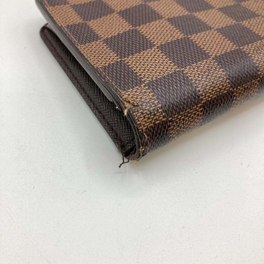 LOUIS VUITTON ルイヴィトン ダミエ ポルトフォイユ ブラザ 長財布 N60017 ブラウン 傷や汚れあり : リサイクルビッグ ...