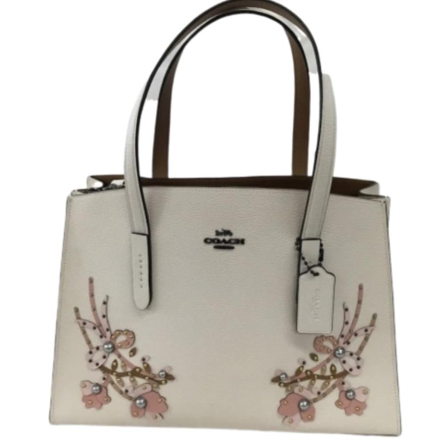 COACH コーチ トートバッグ キャリーオール ウィズ フローラル エンブロイダリー L1831-67655 アイボリー やや傷や汚れあり ...
