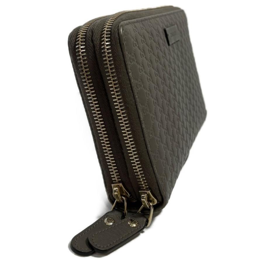 GUCCI グッチ ファスナー トラベルドキュメントケース マイクログッチッシマ 544250 ライトグレー やや傷や汚れあり ...
