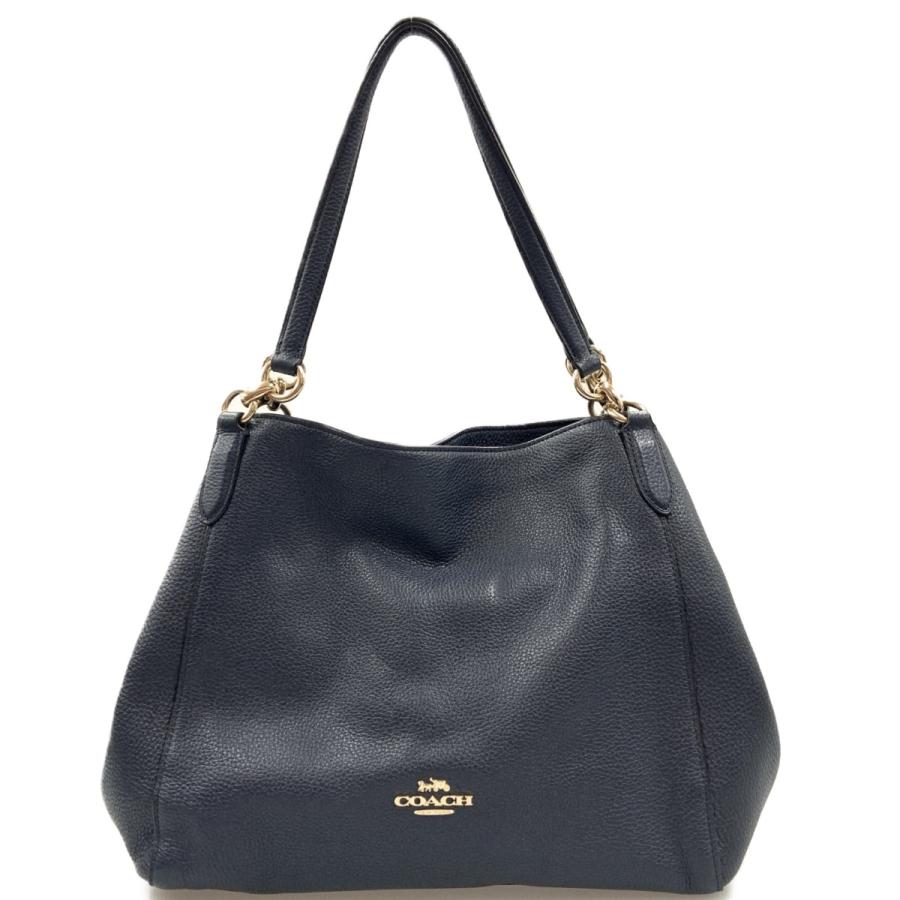 COACH 〇〇 コーチ ラグジュアリー ペブルドレザー ハリー ショルダー 80268 ネイビー やや傷や汚れあり : リサイクルビッグバン ...
