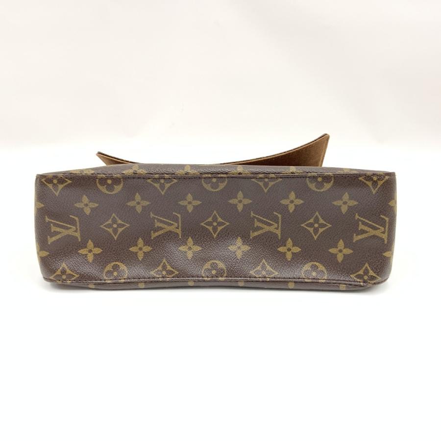 LOUIS VUITTON 〇〇 ルイヴィトン モノグラム ミニ ルーピング セミショルダーバッグ M51147 ブラウン やや傷や汚れあり ...