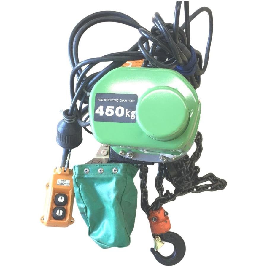 HITACHI 日立 電動 チェーン ブロック ホイスト 450kg 懸垂形ミニモートルブロック 三相 200V 1/2E2 グリーン 目立った傷や汚れなし : リサイクルビッグバンヤフー店 ...