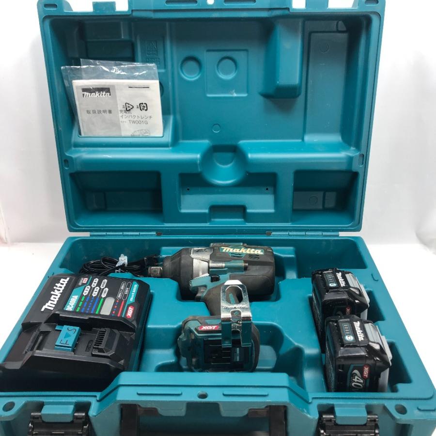 MAKITA マキタ インパクトレンチ 充電器・充電池2個・ケース付 コードレス式 40v TW001G ブルー 傷や汚れあり : リサイクル ...