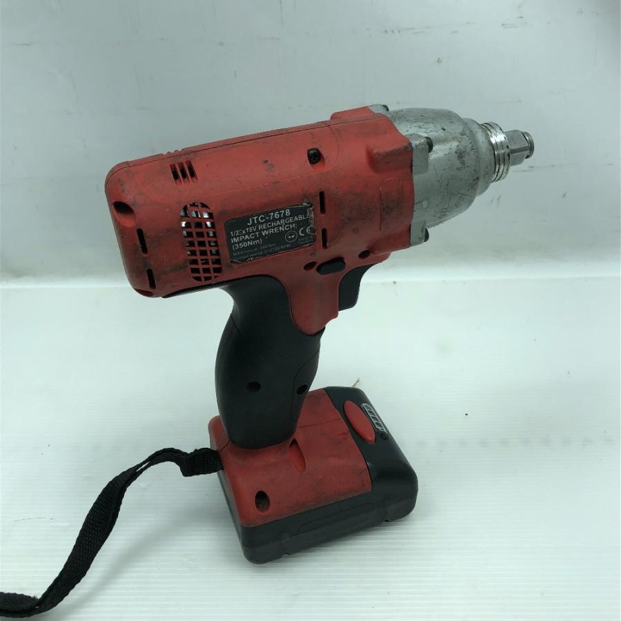 AUTOTOOLS 電動工具 インパクトレンチ 充電器・充電池2個・ケース付 コードレス式 JTC-7678 レッド 傷や汚れあり ...