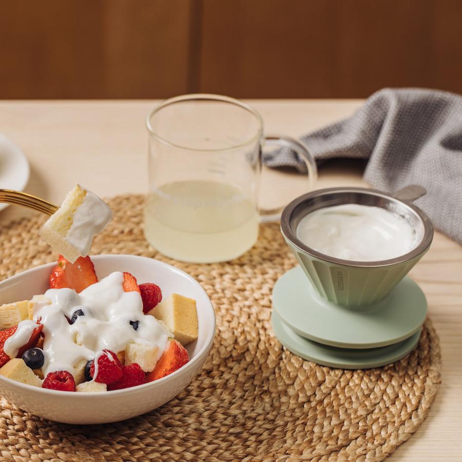 バイディーム BUYDEEM コーヒードリッパー ステンレスフィルター グラス セット DRIPPER SET グレー グリーン :byd ...