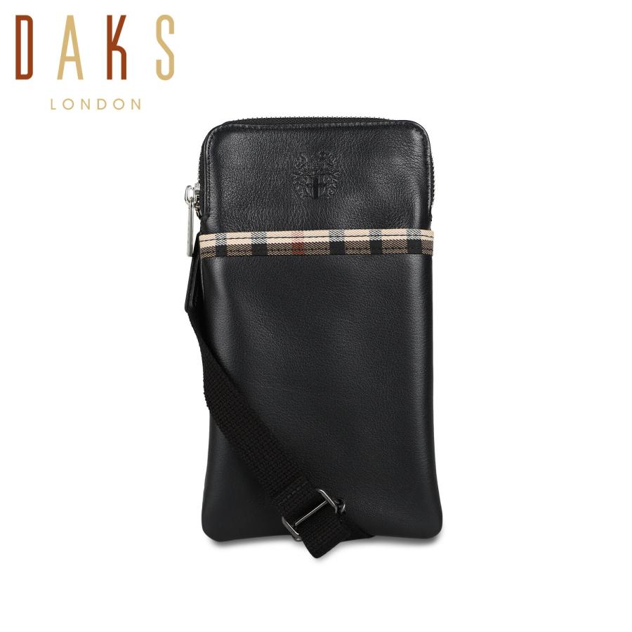 DAKS ダックス ショルダーバッグ メンズ 本革 斜め掛け 小さめ SHOULDER BAG ブラック 黒 DA39420 ...
