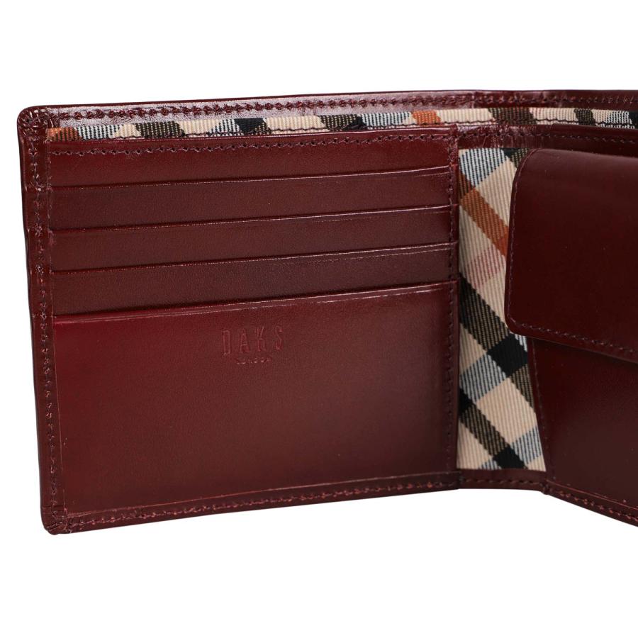 DAKS（ダックス） 二つ折り財布 メンズ 本革 WALLET ブラック ネイビー ワイン レッド グリーン 黒 DP38218 ...