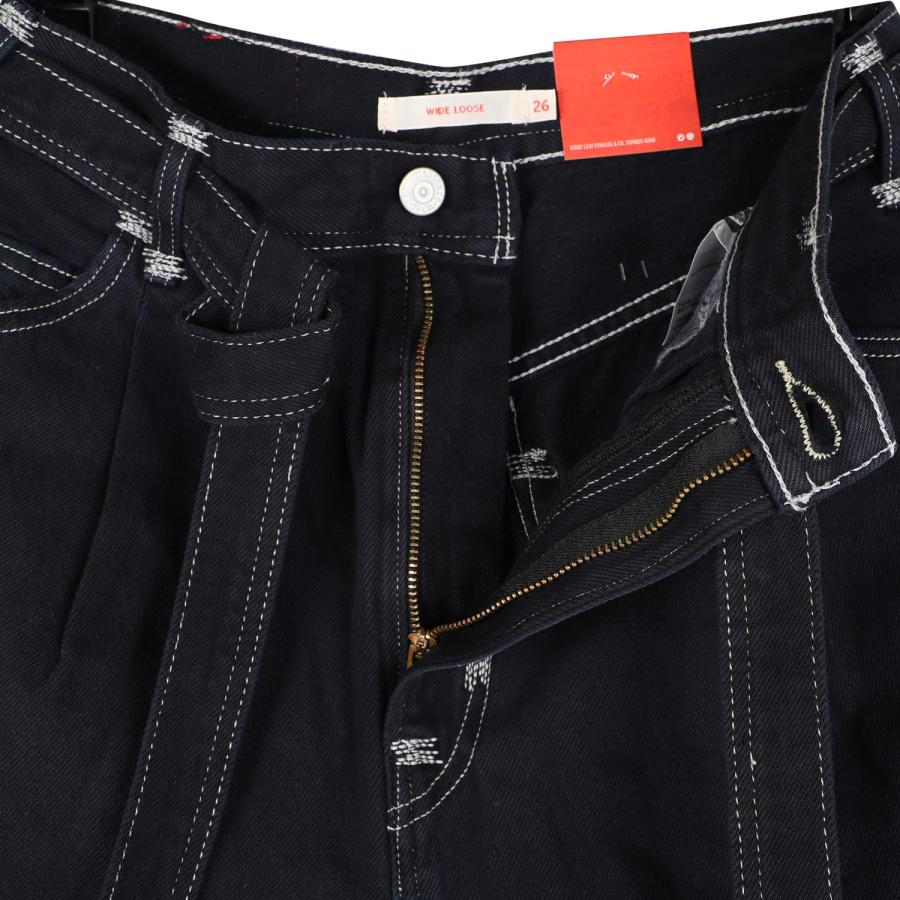 LEVIS RED リーバイス レッド デニム ジーンズ レディース レッド ワイド ルーズ RED WIDE LOOSE ブラック 黒 ...