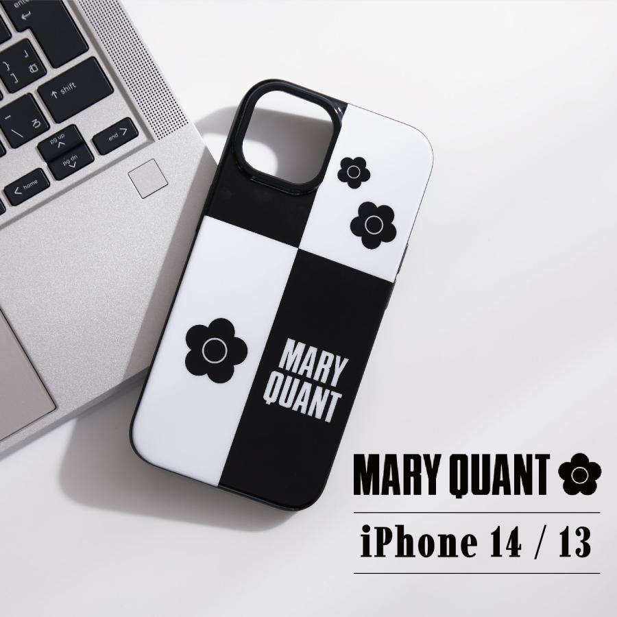 MARY QUANT マリークヮント iPhone 14 13 スマホケース 携帯 アイフォン レディース マリクワ MONOTONE DESIGN HYBRID CLEAR CASE ...