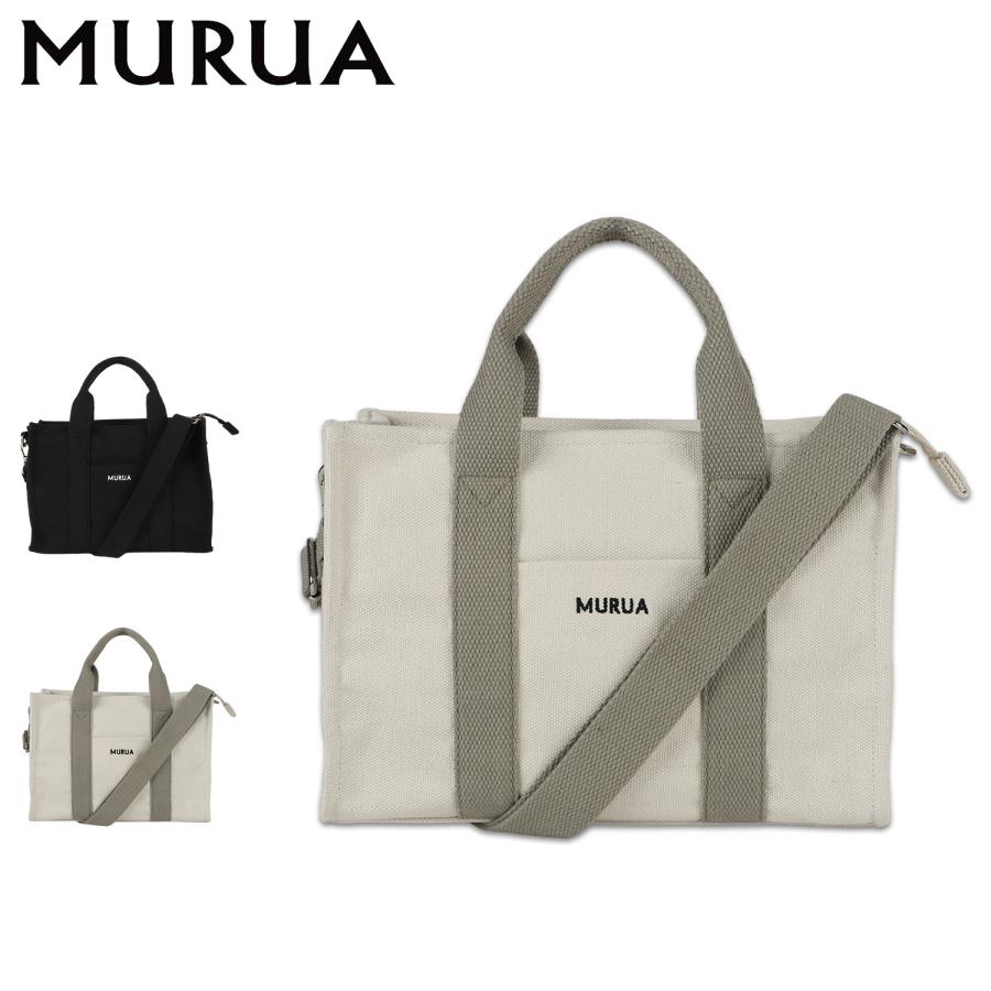 MURUA ムルーア トートバッグ キャンパストート ショルダー レディース 斜め掛け CANVAS ブラック アイボリー 黒 MR-B1241 : inglewood Beauty - 通販 ...
