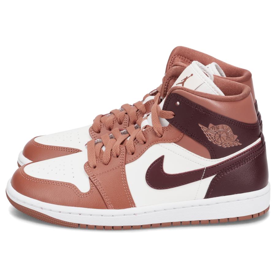 NIKE ナイキ エアジョーダン1 ミッド スニーカー レディース WMNS AIR JORDAN 1 MID ワインレッド BQ6472 ...
