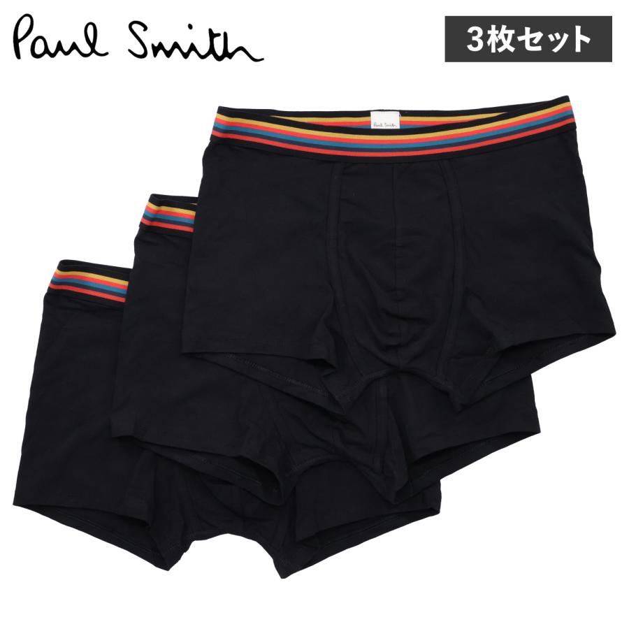 Paul Smith ポールスミス ボクサーパンツ 3枚セット 下着 インナー アンダーウェア メンズ 前閉じ M-L TRUNK 3 PACK ブラック 黒 M1A-915A-J3PK26 ...