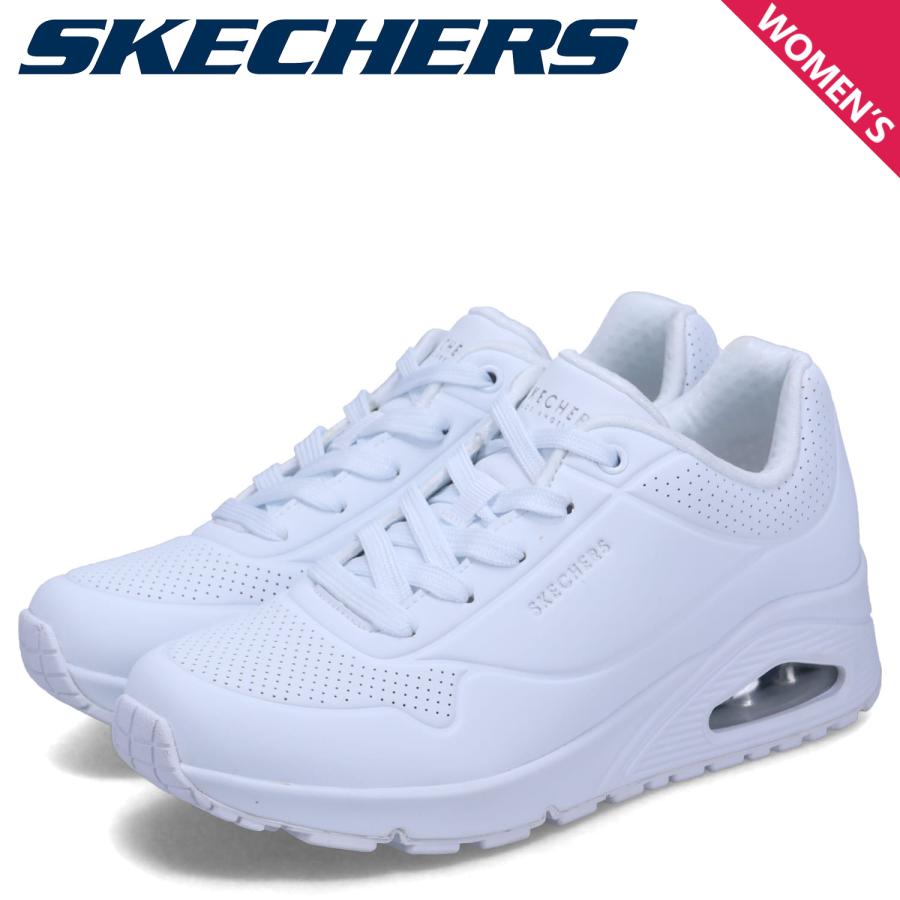 SKECHERS スケッチャーズ スニーカー ウノ スタンド オン エア レディース UNO STAND ON AIR ホワイト 白 ...