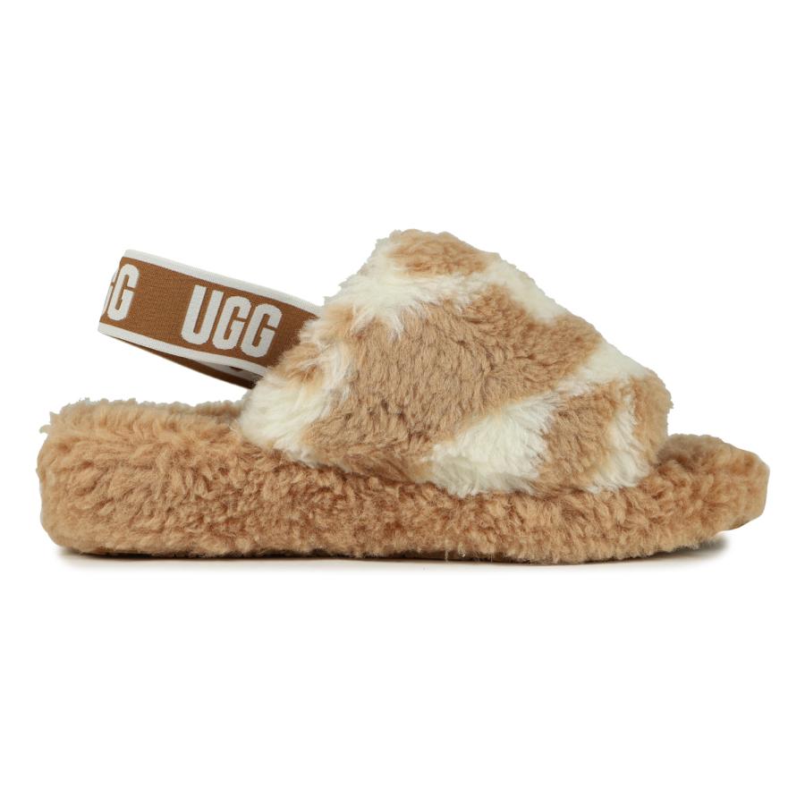 UGG アグ サンダル レディース ファー フラッフ イヤー スライド FLUFF YEAH SLIDE COW PRINT ブラウン 1125592 : Findoriy - 通販 ...