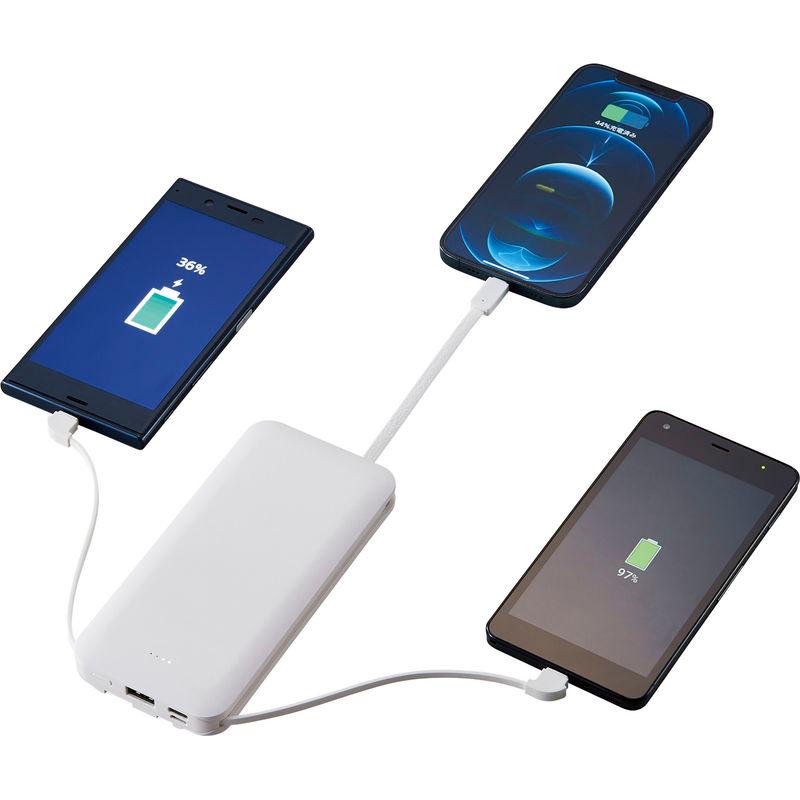 4ケーブル モバイルバッテリー10000mAh 6187（PSEマーク取得済） : ギフトとグルメの送食系 Yahoo!店 - 通販 - Yahoo!ショッピング