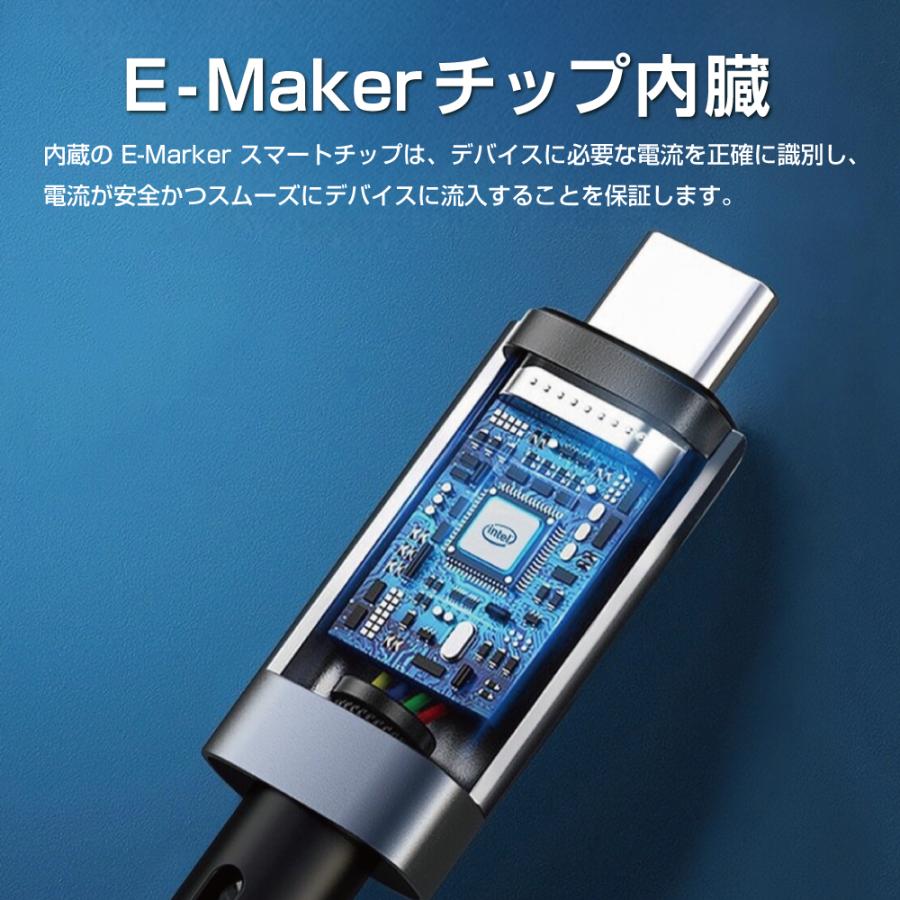 タイプc ケーブル iphone 充電ケーブル type-c usb usbケーブル cタイプ アイホン 1m 急速速 急速充電 転送 pd 240W 電力表示 usb4 ...