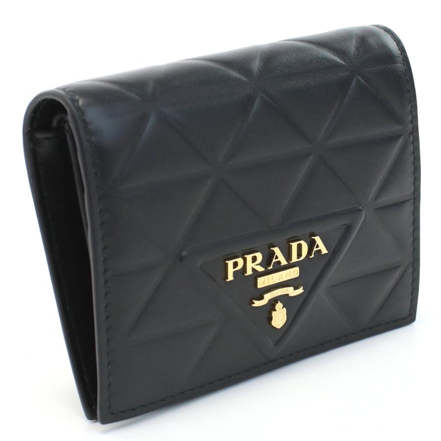 PRADA 二折財布 1MV204 2CLU F0002 NERO ブラック wallet-01 gif-02w : ビッグヒット Yahoo!店 - 通販 - Yahoo!ショッピング