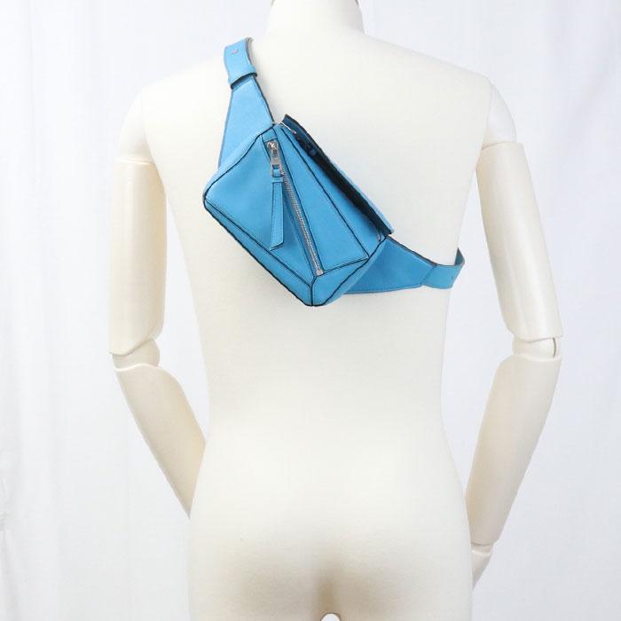 中古良品LOEWE ロエベ ボディバッグ バムバッグ ミニ パズル メンズ ブルー LOEWE（ロエベ） 中古良品 ボディバッグ バムバッグ ミニ パズル