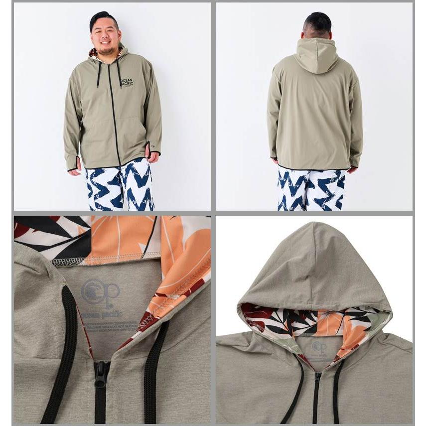 Ocean Pacific 大きいサイズ メンズ OCEAN PACIFIC PEARTEX UV 長袖 フルジップパーカー ラッシュガード 3L 4L 5L 6L 8L : 大きいサイズの ...