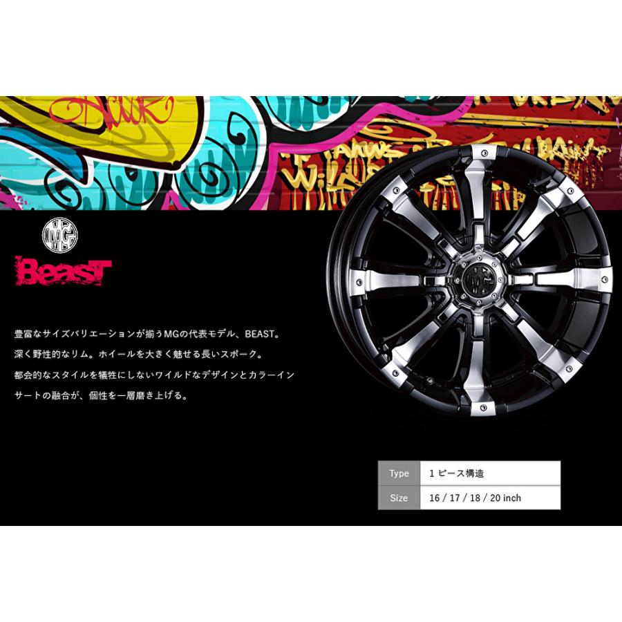 CRIMSON MG BEAST クリムソン エムジー ビースト 120系 ハイラックス 8.0J-17 +25 6H139.7 ブラックポリッシュ 1本価格 2本以上ご注文にて送料無料 ...