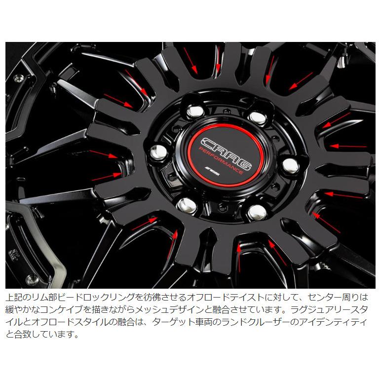 WORK ワーク CRAG LCG ランクル300 8.0J-18 +52 6H139.7 ブラックカットクリアブラックピアスマシニング & BFGoodrich Trail-Terrain ...