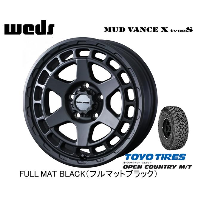 WEDS ADVENTURE MUDVANCE X Type S タイプ エス 7.0J-16 +35 5H114.3 フルマットブラック & トーヨー オープンカントリー M/T 245 ...