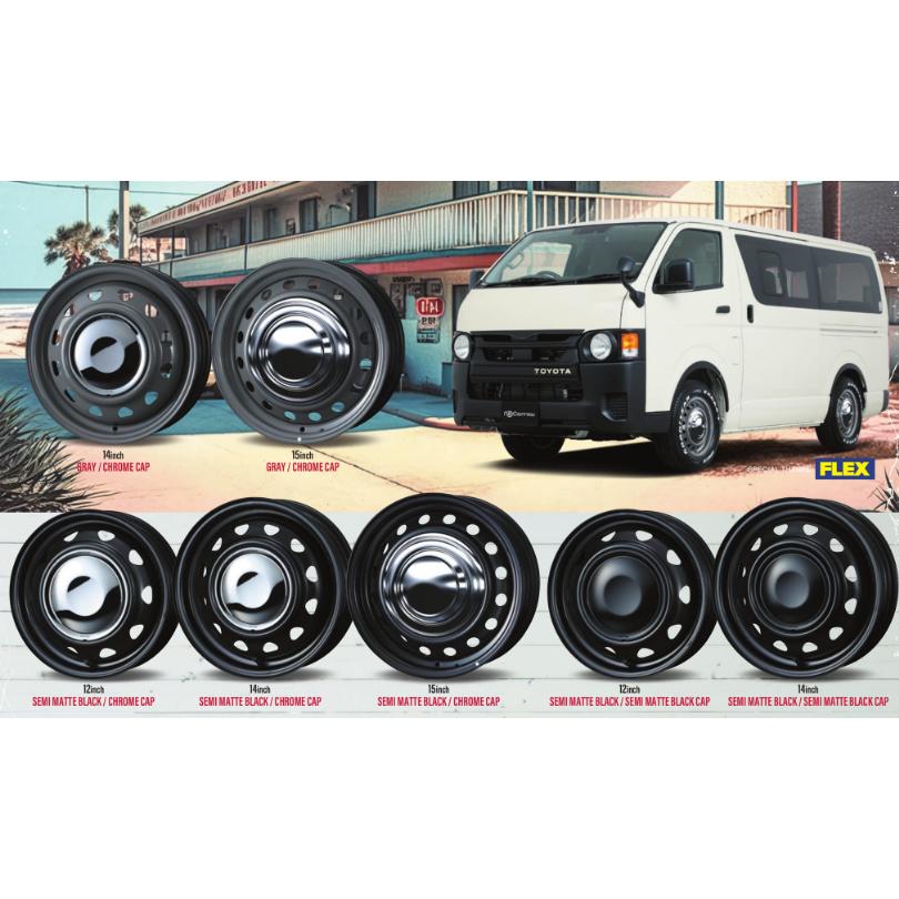 WEDS ネオキャロ 軽トラック 3.5J-12 +34 12H 4H100/110/114.3 セミマットブラック/クロームキャップ & ダンロップ エナセーブ VAN01 145 ...