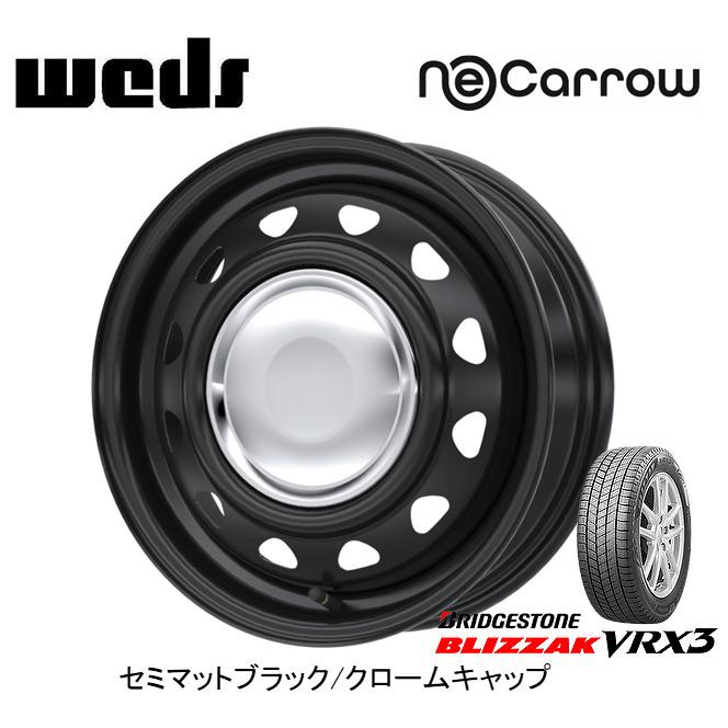 ブリヂストン BLIZZAK ブリザック VRX3 155/65R14 75Q & WEDS NeoCarrow 4.5J-14 +45 8H 4H100/114.3 セミマットブラック ...