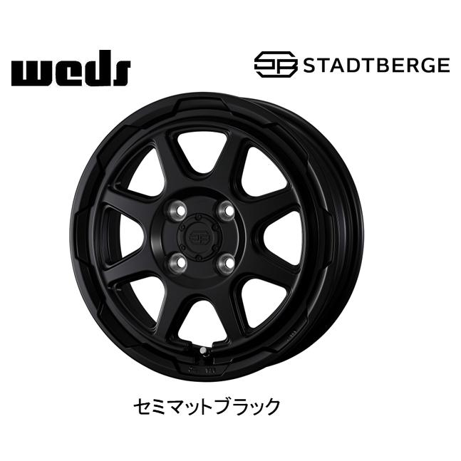 WEDS ウェッズ アドベンチャー STADTBERGE スタットベルク 軽トラック 軽バン 3.5J-12 +44 4H100 セミマットブラック 4本セット 送料無料 ...