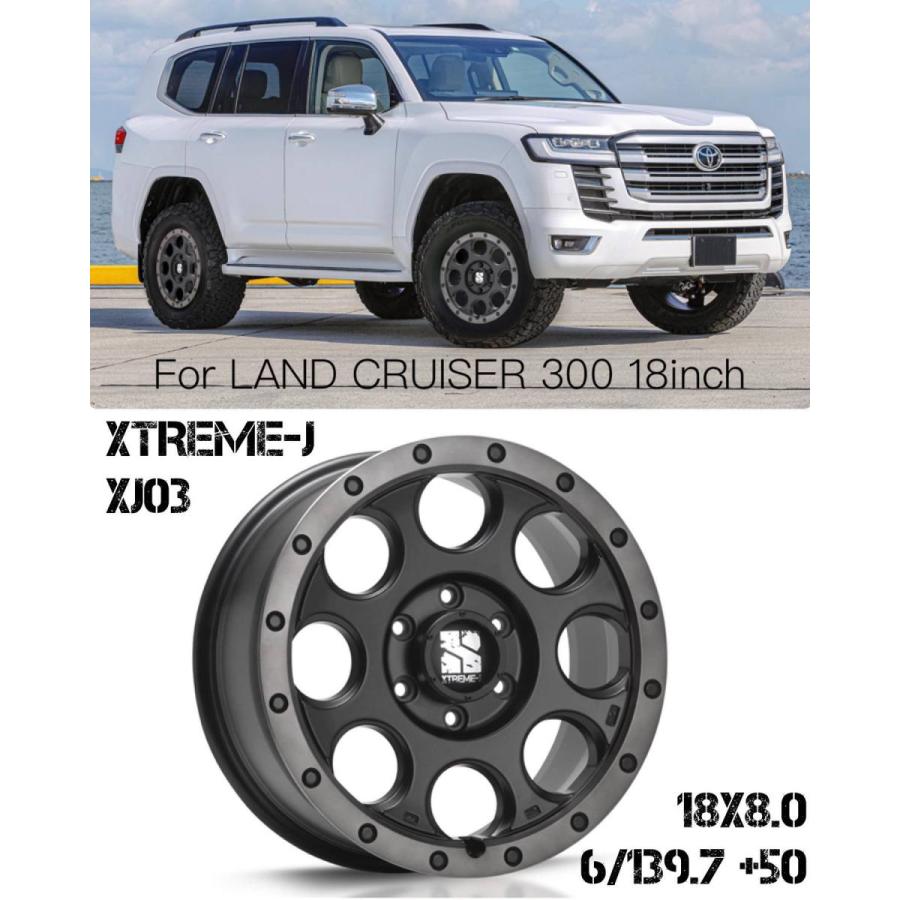 MLJ XTREME-J XJ03 mlj エクストリーム j xj03 ランクル 300 8.0J-18 +50 6H139.7 フラットブラック/スモークフランジ 1本価格 4本以上ご注文 ...