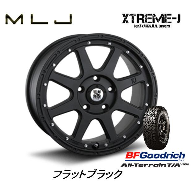 MLJ XTREME-J エクストリーム J 7.0J-16 +35 5H114.3 フラットブラック & BFGoodrich All-Terrain T/A KO2 245/75R16 ...