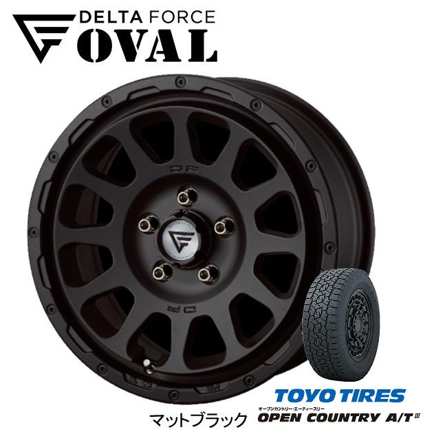 DELTA FORCE OVAL デルタフォース オーバル デリカD5 7.0J-16 +42/+35 5H114.3 マットブラック & トーヨー オープンカントリー A/T III 235 ...