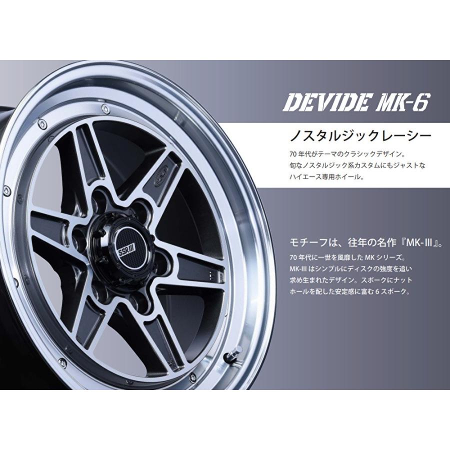 SSR DEVIDE MK-6 ディバイド マークシックス 200系 ハイエース 6.5J-17 +38 6H139.7 ダークガンメタポリッシュ 4本セット 送料無料 : ビッグラン市毛 ...