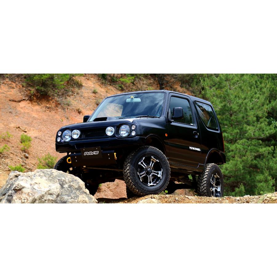 TEAM DAYTONA RAYS レイズ FDX-J ジムニー 5.5J-16 +20/±0 5H139.7 ブラック/ダイヤモンドカット & トーヨー オープンカントリー M/T-R ...