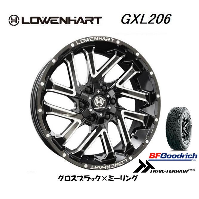 LOWENHART GXL206 150系 プラド 8.0J-17 +20 6H139.7 グロスブラック×ミーリング & BFGoodrich Trail-Terrain T/A 265 ...
