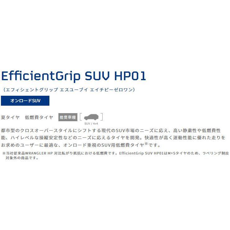グッドイヤー EfficientGrip SUV HP01 エフィシェントグリップ エスユーブイ エイチピーゼロワン 225/55R17 97V 1本価格 2本以上ご注文にて送料無料 ...