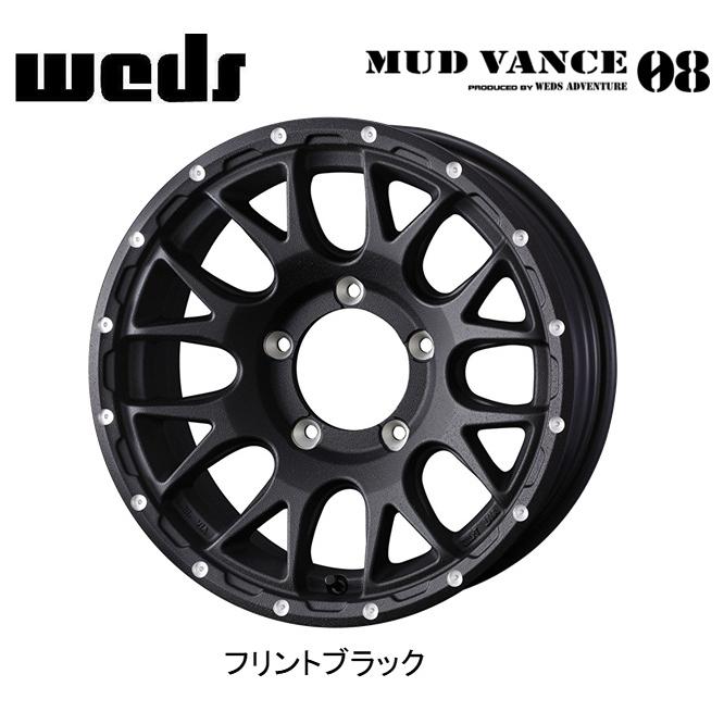WEDS ADVENTURE MUD VANCE 08 ウェッズ マッドヴァンス ゼロエイト ジムニー シエラ 6.0J-16 -5 5H139.7 フリントブラック お得な4本セット 送料 ...