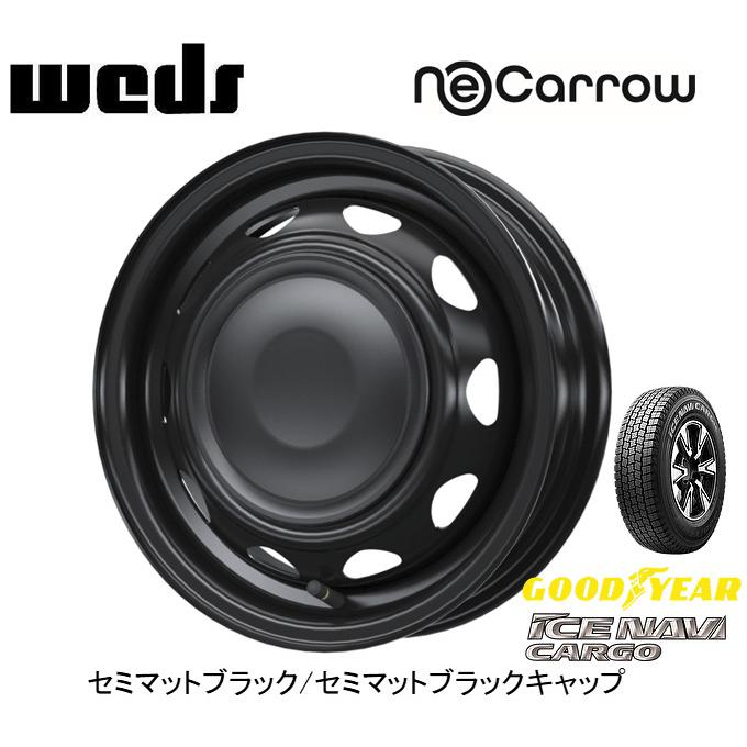 グッドイヤー アイスナビ CARGO 145R12 6PR & WEDS NeoCarrow 3.5J-12 +34 12H 4H100 4H110 4H114.3 セミマットブラック/セミ ...