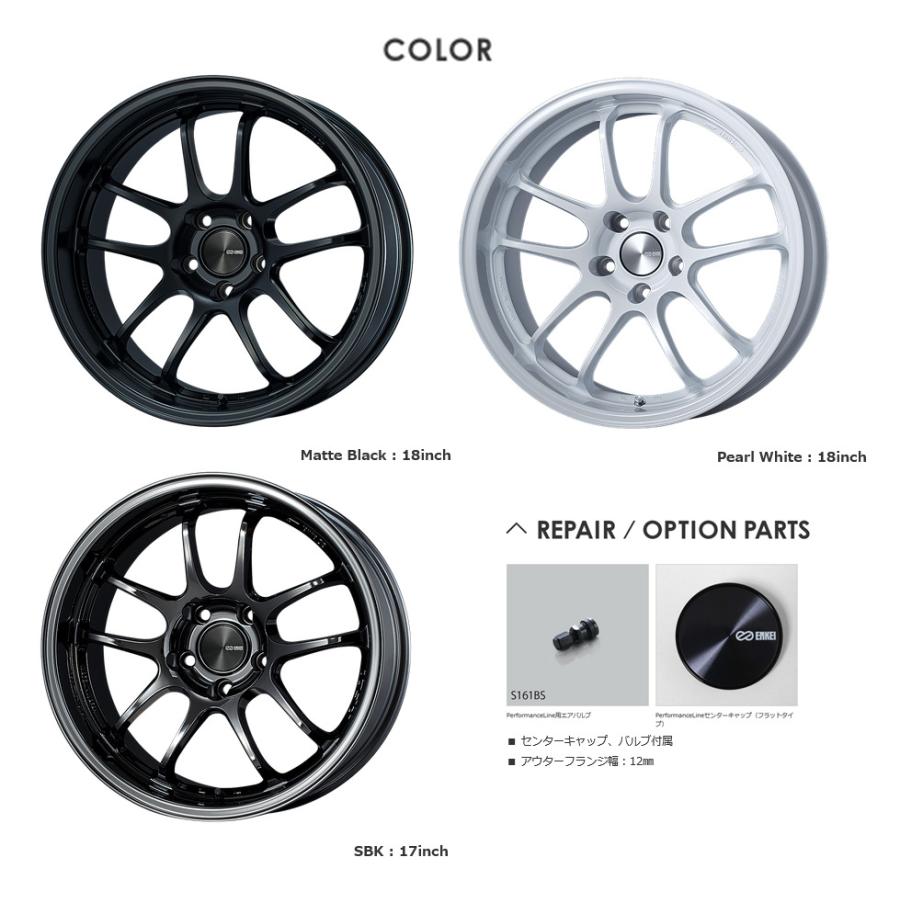 ENKEI Performance Line エンケイパフォーマンス ライン PF01 EVO 9.5J-18 ±0/+12/+22/+35/+45 5H114.3 SBK 4本セット 送料 ...