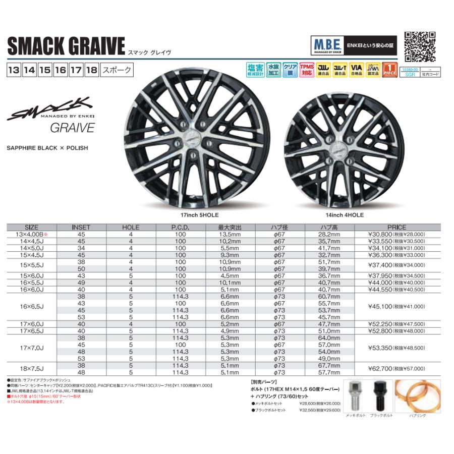 共豊 KYOHO SMACK GRAIVE 軽自動車 4.5J-15 +45 4H100 サファイアブラック×ポリッシュ 4本セット 送料無料 : ビッグラン市毛Yahoo!店 - 通販 ...