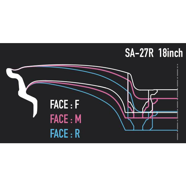 WEDS WedsSport SA-27R ウェッズ スポーツ エスエーニーナナアール 7.5J-18 +35/+45 5H114.3 ウォースブラッククリアー WBC 日本製 4本SET ...
