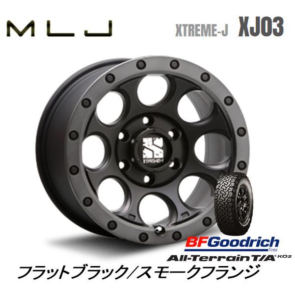 MLJ XTREME-J エクストリーム J XJ03 8.0J-17 +20 6H139.7 フラットブラック/スモークフランジ & BFGoodrich All-Terrain T/A ...