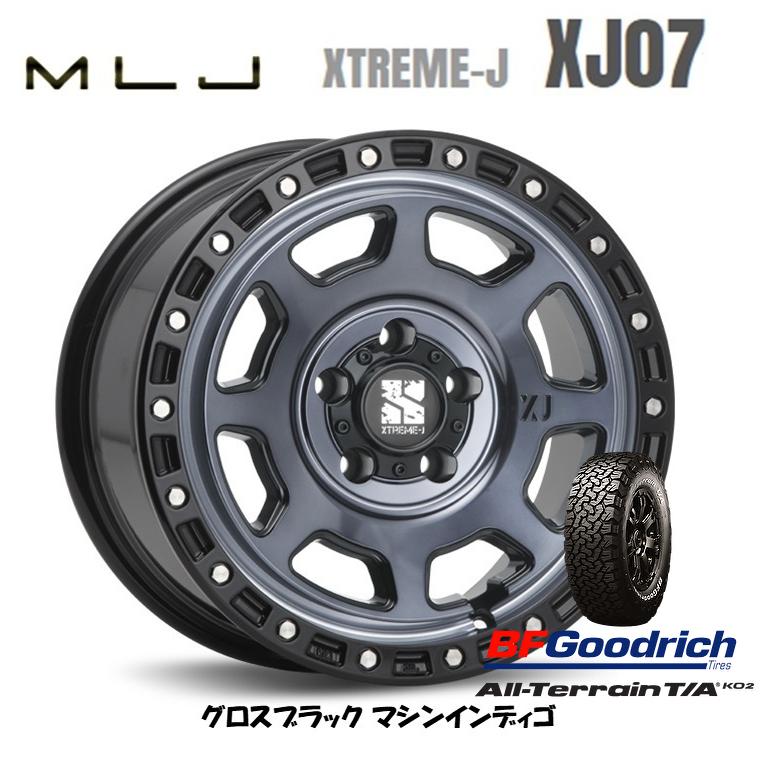 MLJ XTREME-J エクストリーム J XJ07 7.0J-16 +35/+28 5H114.3 グロスブラック/マシンインディゴ & BFGoodrich All-Terrain T ...