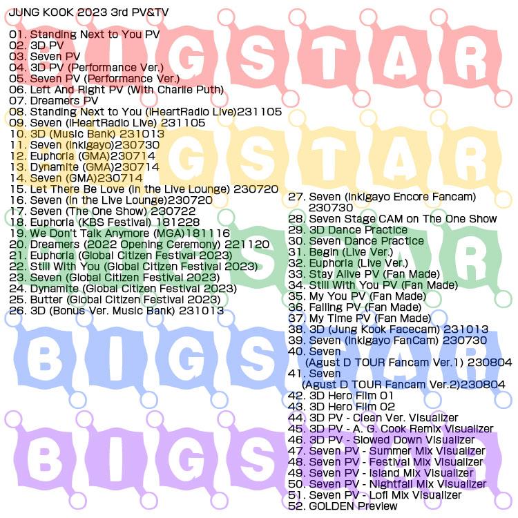 K-POP DVD バンタン JUNGKOOK 2023 3rd PV/TV - Standing Next to You 3D Seven - JUNGKOOK ジョングク BANGTAN ...