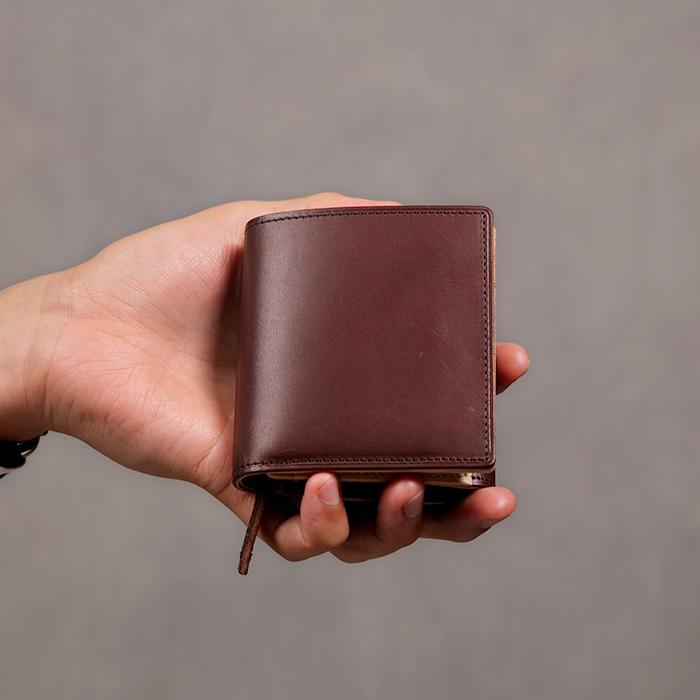 Evoon 公式 二つ折り財布 Vellda Mini メンズ 男性 財布 サイフ ウォレット レザー 本革 ブルガロ ヌメ革 小さめ スマート YKK 人気 おしゃれ 送料無料 ...