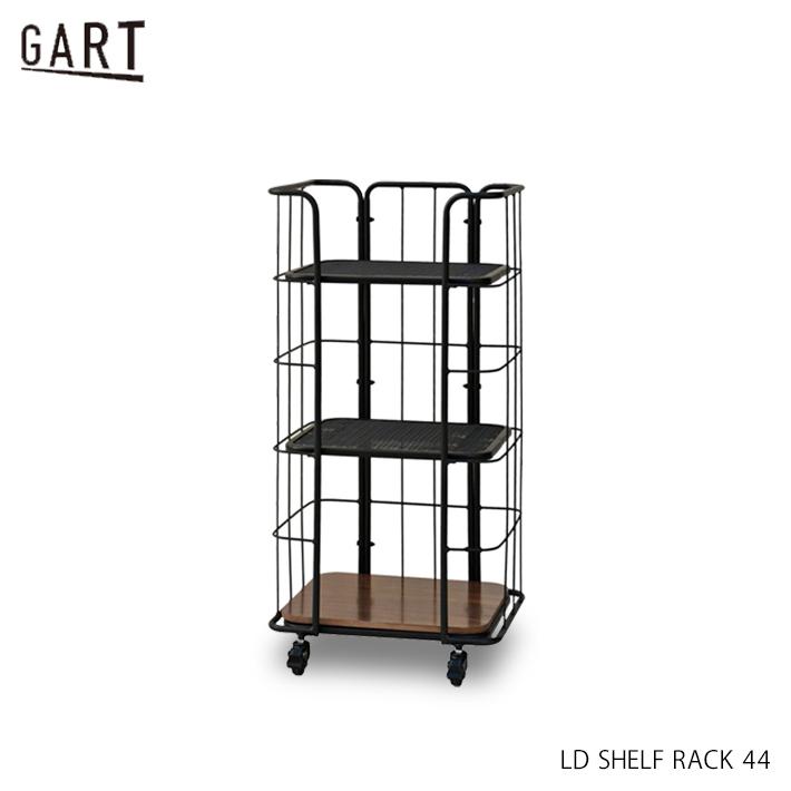 GART LD シェルフラック 44 ガルト MOSH シェルフ ラック 棚 ディスプレイ ワゴン キャスター付き 植物用 メッシュ スチール 黒 ブラック インダストリアル : 家具のビッグ ...