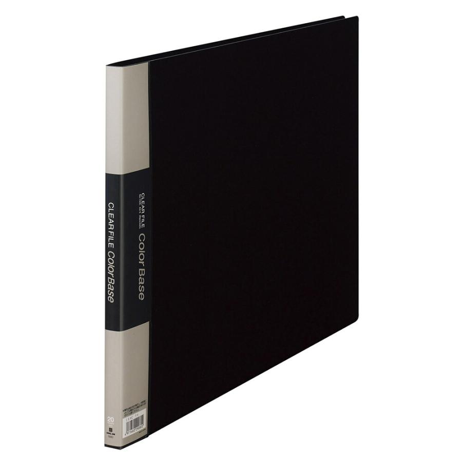 KING JIM キングジム クリアーファイル カラーベース A3ヨコ型 20ポケット 40枚収納 ファイル 黒 ドット入 台紙 150C-BLACK クリアファイル : おむつポーチと ...