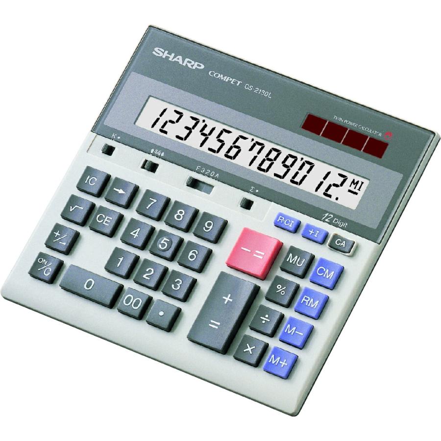 SHARP シャープ 電卓 12桁 実務電卓 デスクトップタイプ CS-2130L 大型表示 3桁位取り 早打ち ツインパワー プラスチック製キー 送料無料 : おむつポーチとスイマーバの美人 ...
